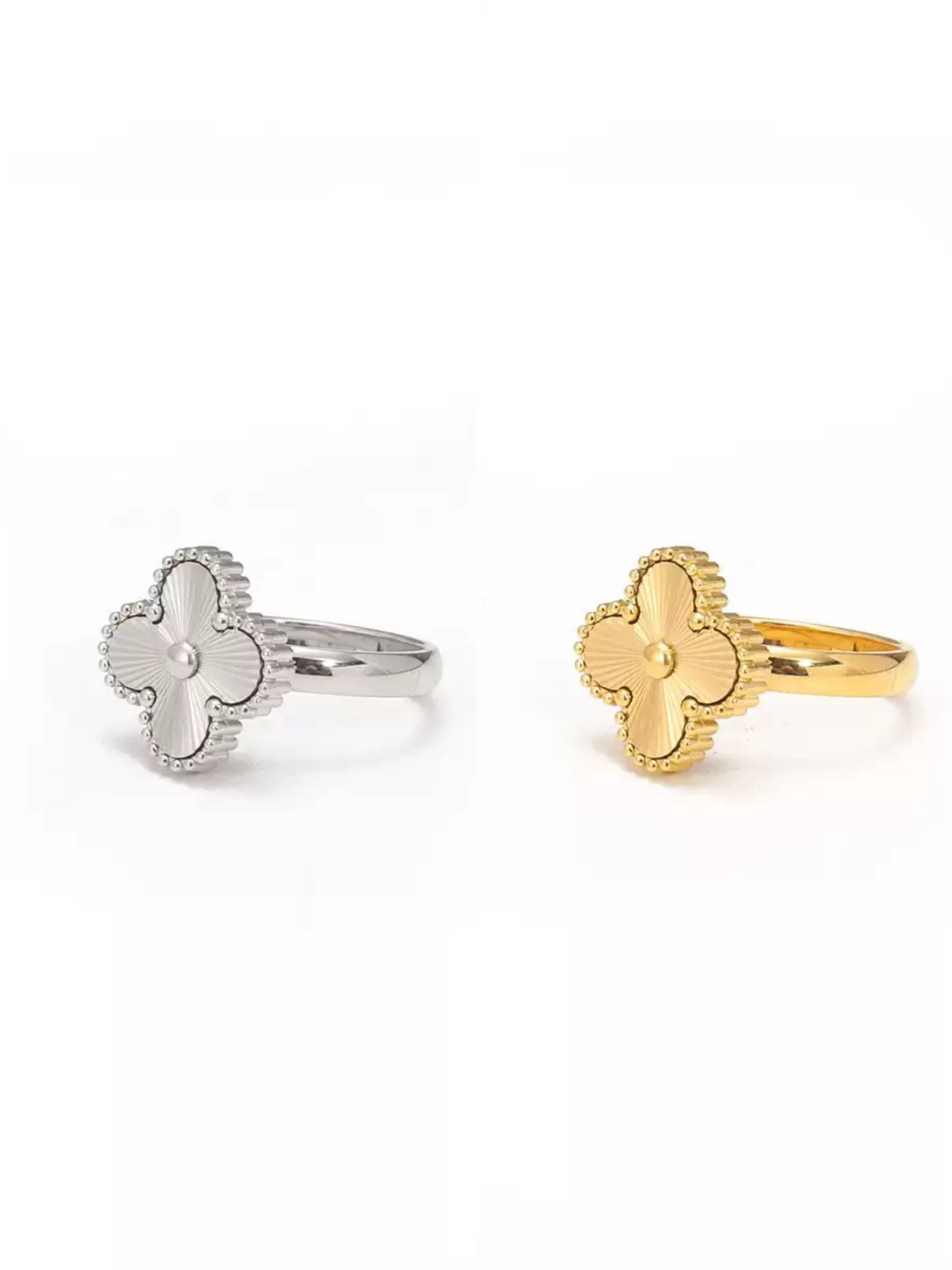 LUCKY CLOVER RING | GOLD & SILVER – Astra®