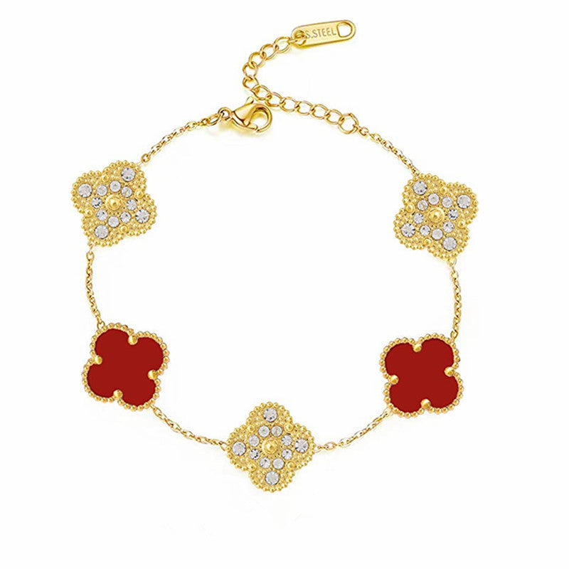 DELUXE CLOVER BRACELET | RUBY – Astra®