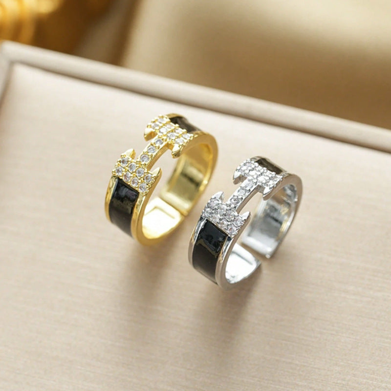 ASTRA H PAVÉ ENAMEL RING – Astra®